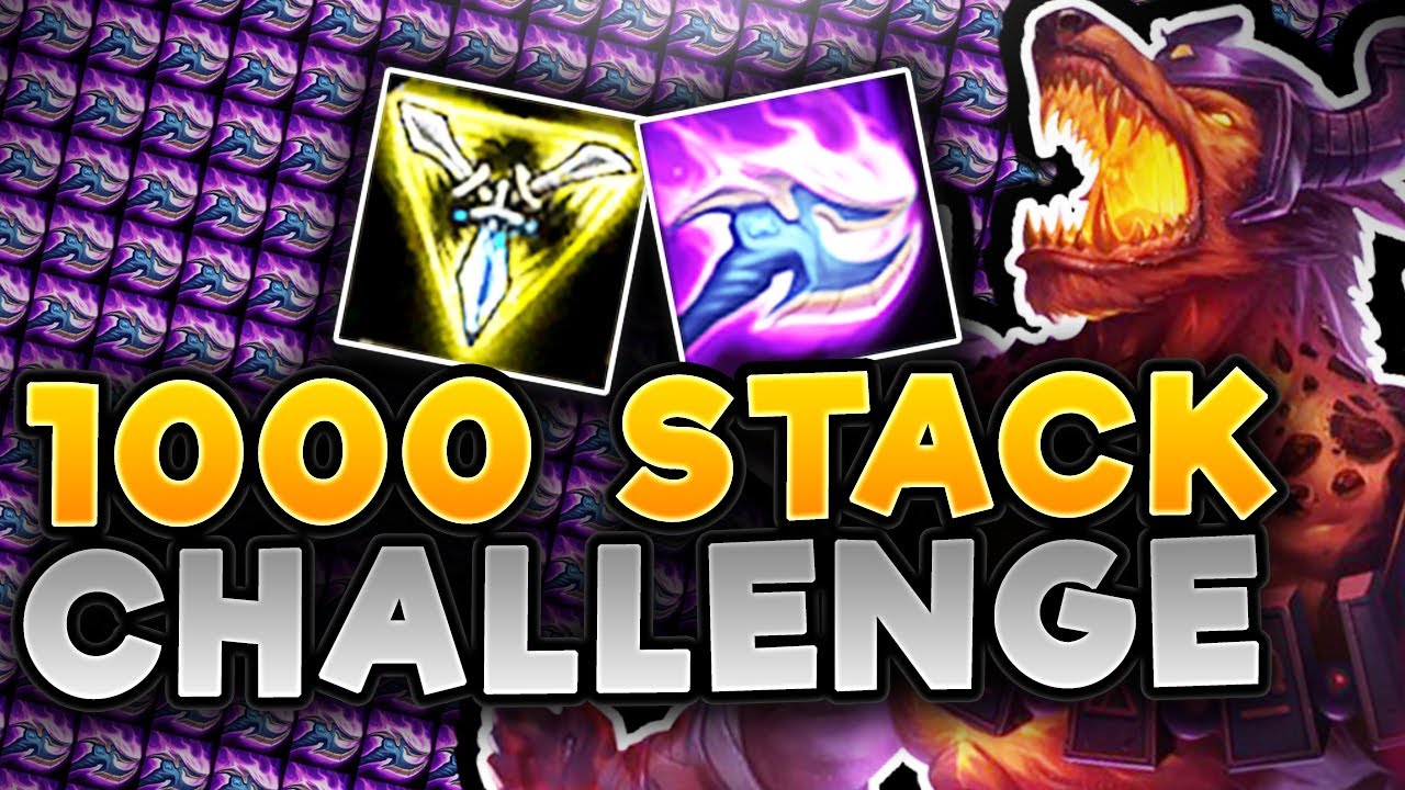 1000 STACK NASUS CHALLENGE! OVER 1000 DAMAGE ON NASUS Q! NASUS TOP ...