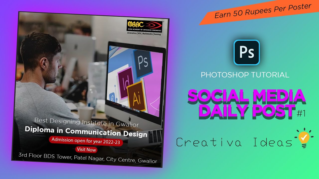 Make Social Media Daily Post in Photoshop | Photoshop Tutorials on ...