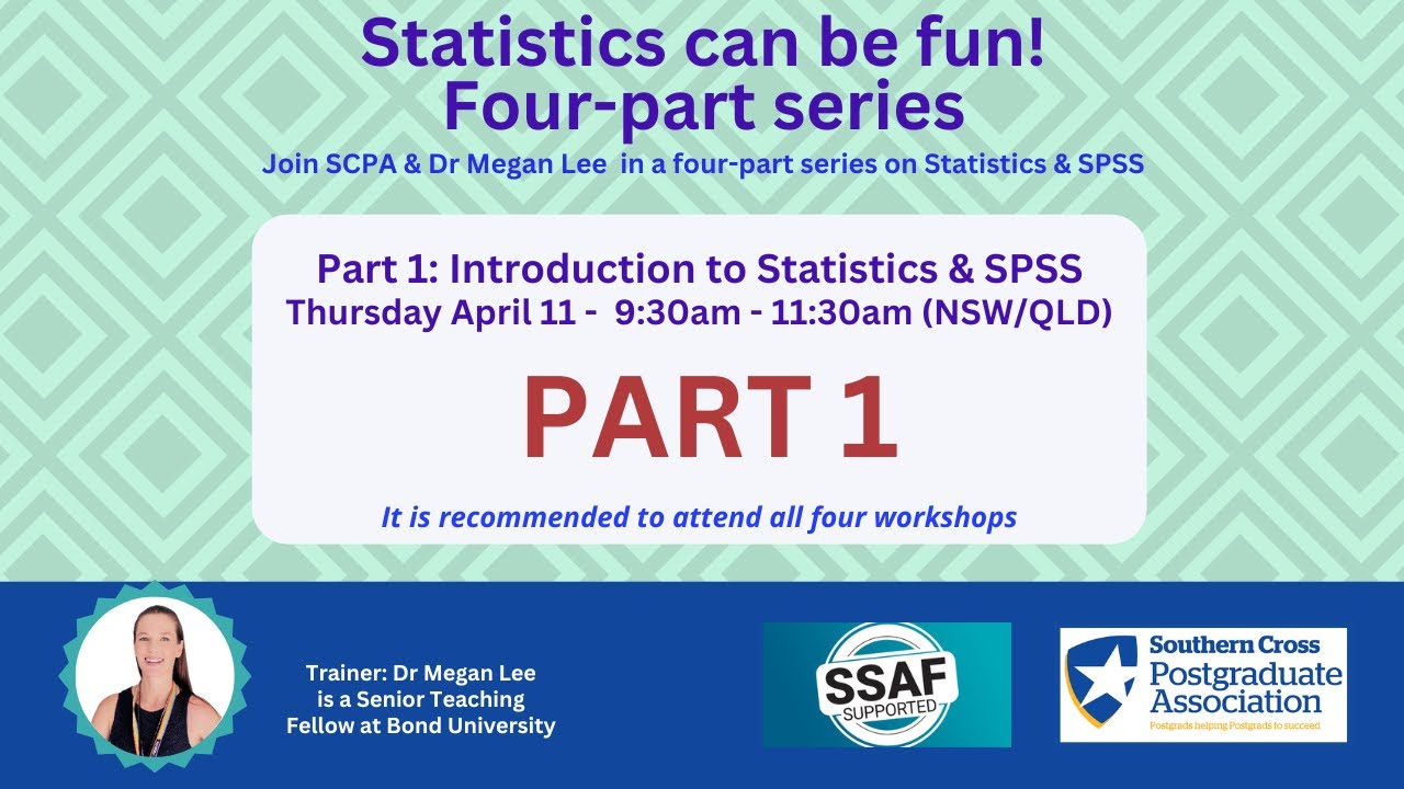 Statistics can be fun: PART ONE - Introduction to Statistics and SPSS # ...