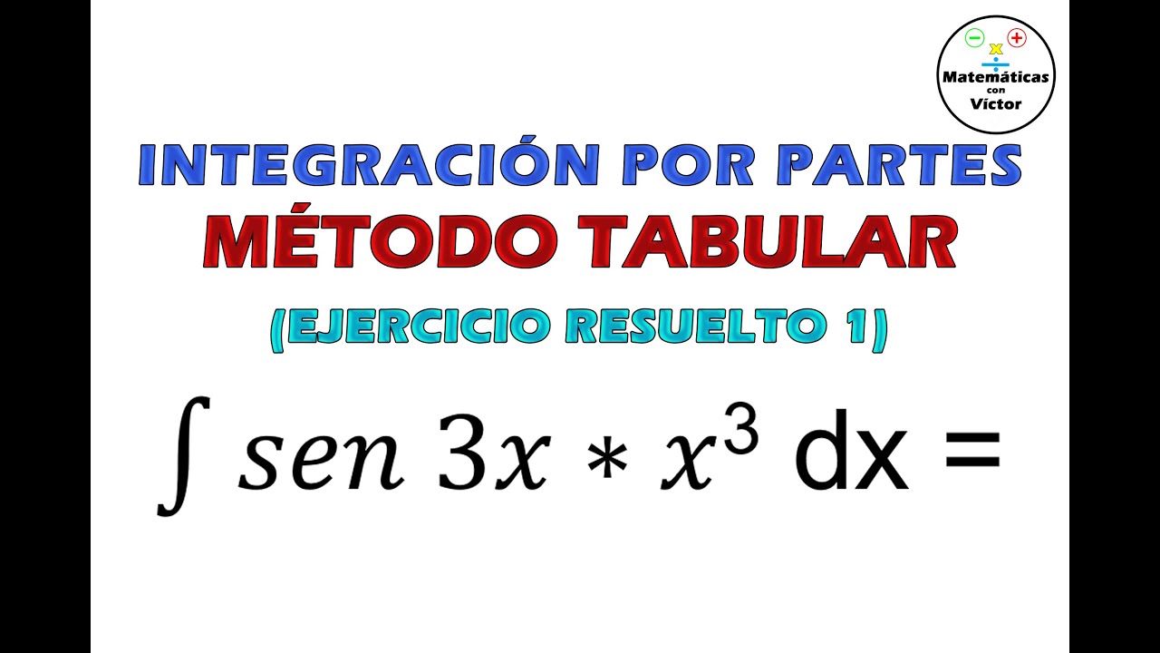 Integración por Partes (Video 5)/Método Tabular (Ejercicio 1 Resuelto ...