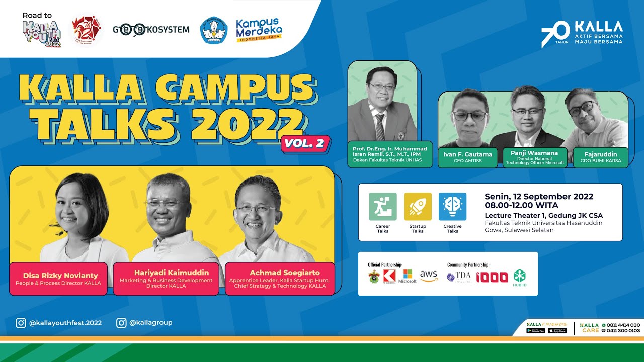 Kalla Campus Talks 2022 (Fakultas Teknik, Universitas Hasanuddin) - YouTube