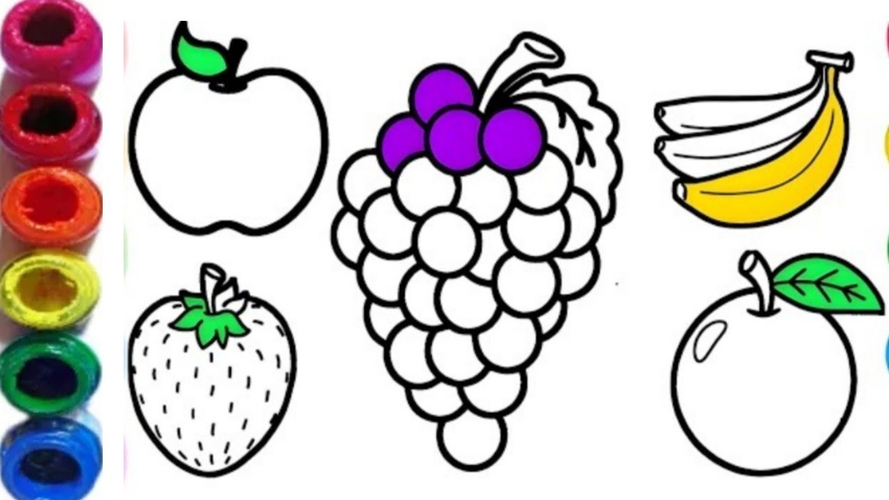 Learn fruits, fruits drawing, coloring & painting, draw fruits easy, 95 ...