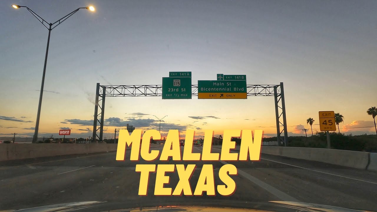 4K - DRIVING - Interstate Hwy 2, McAllen, Texas, EE. UU. SUNSET ...
