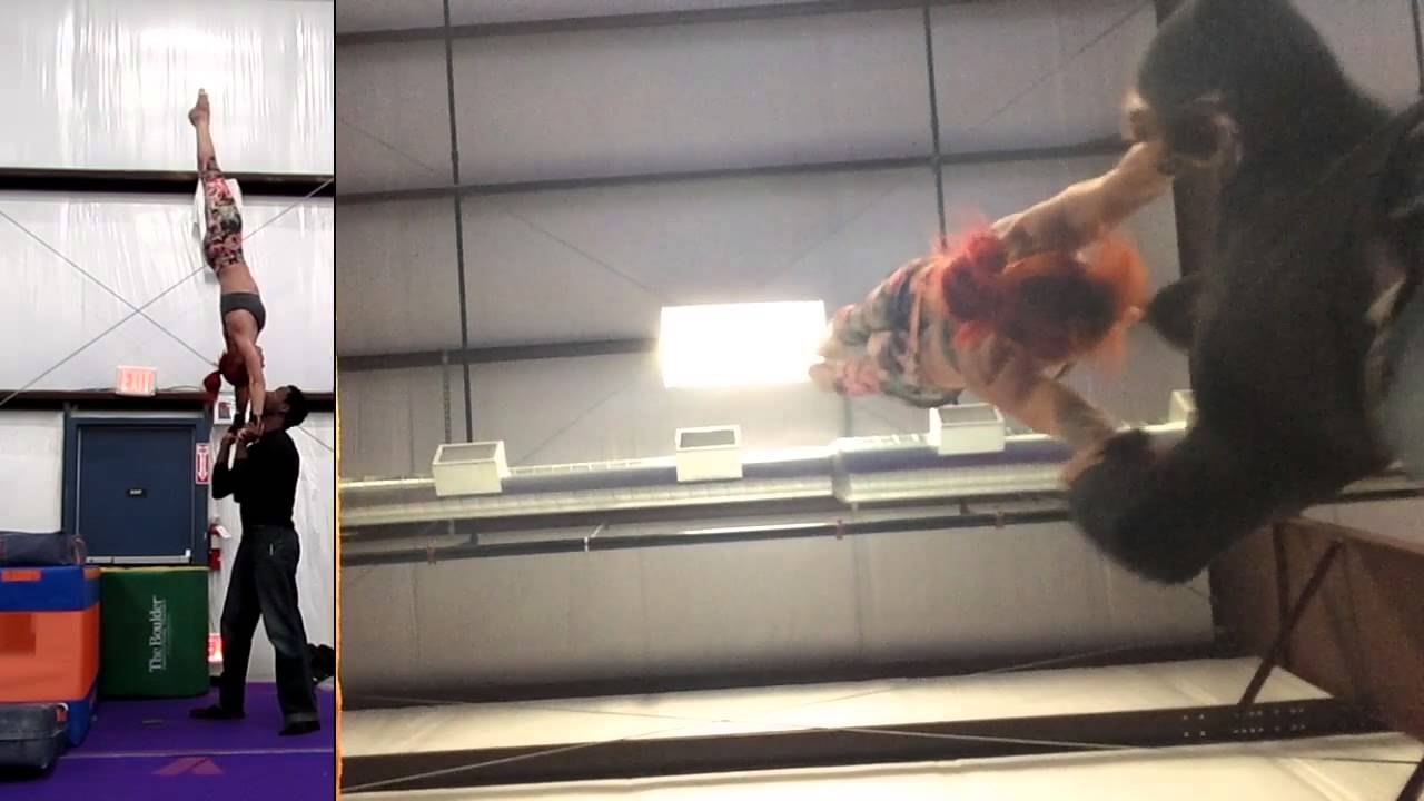 Acrobatic Gymnastics/Cheerleading Stunting Practice Session -W- K. and ...