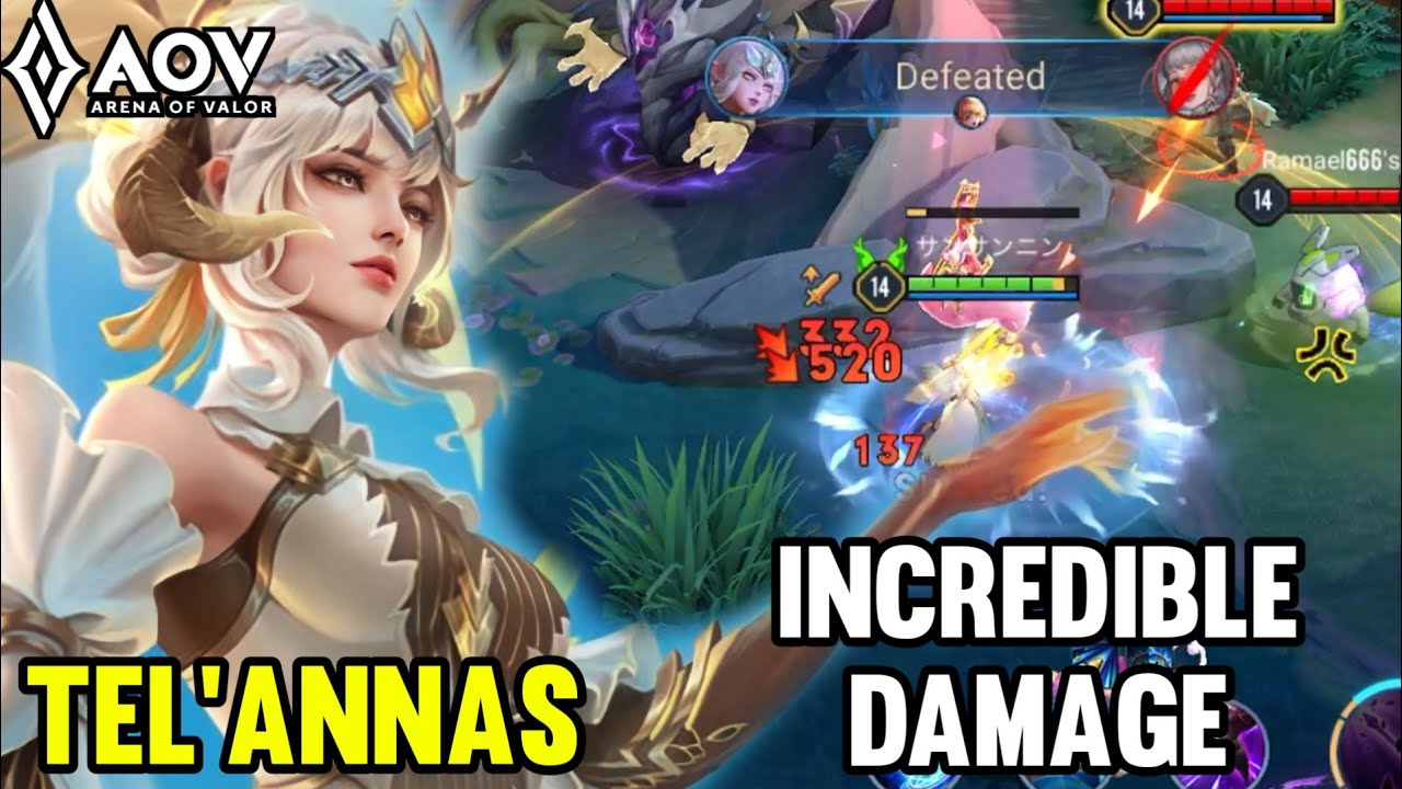 AOV : TEL'ANNAS GAMEPLAY | INCREDIBLE DAMAGE - ARENA OF VALOR ...