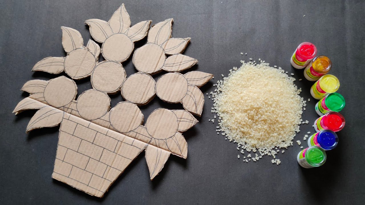 Unique Wall Hanging Craft Using Rice and Paper Cups | Home Decoration ...