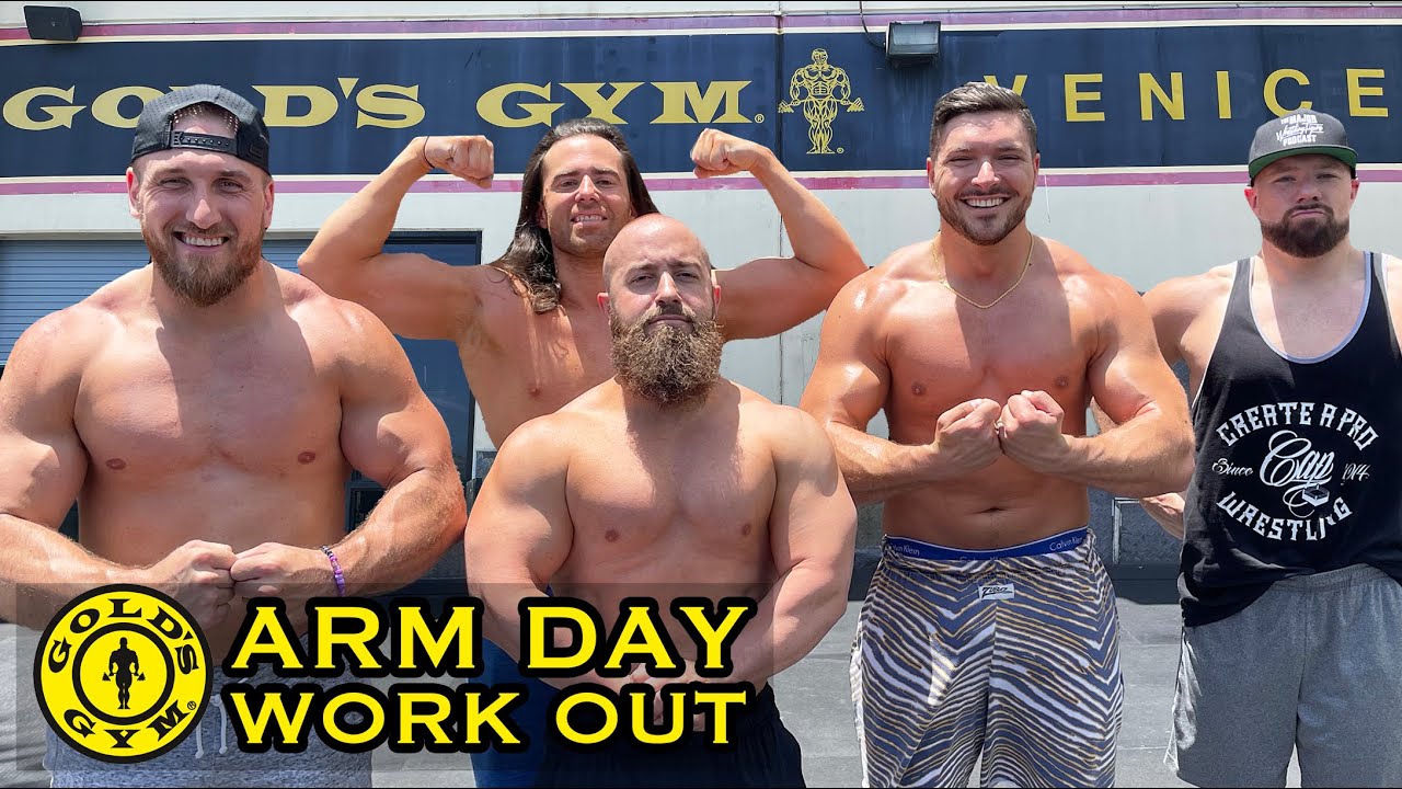 AEW Wrestlers Work Out @ The Mecca Gold's Gym Venice • Arm Day Work Out ...