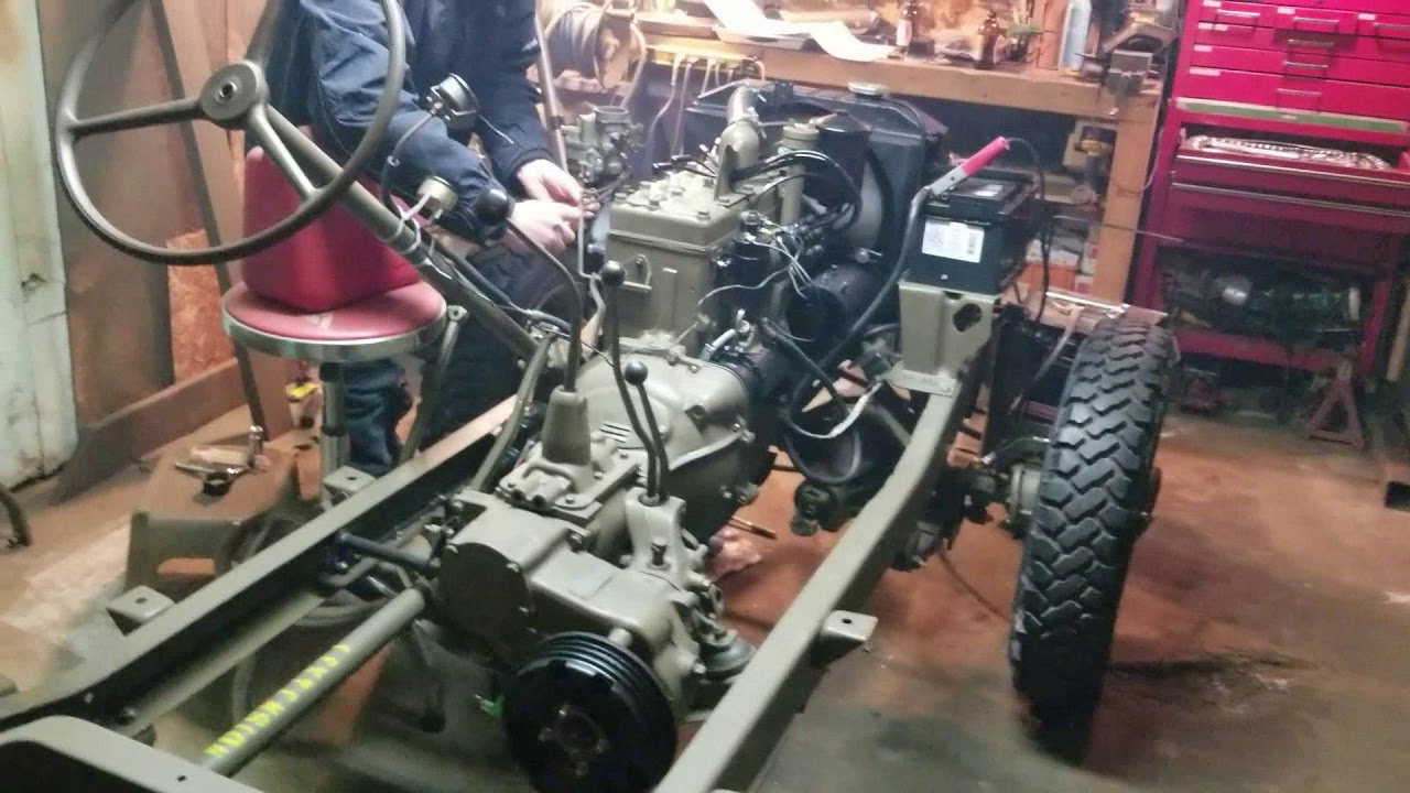 Starting our 1950 CJ3A L134 engine for the first time - YouTube