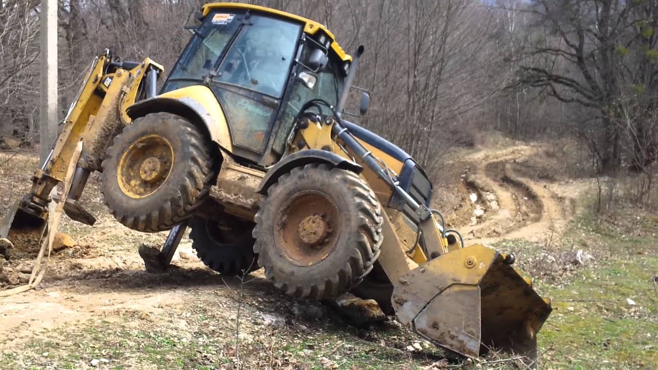 CAT 444E.чуть не положил - YouTube