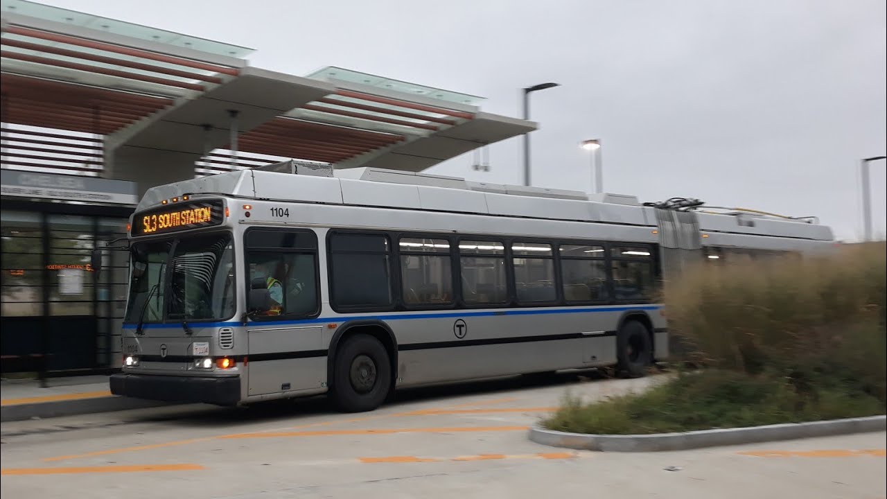 MBTA SL3: 2005 Neoplan AN460LF ETB #1104 Ride - YouTube