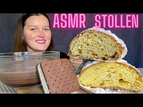 ASMR Eating Stollen, Icecream Sandwich w/ Warm Cacao (NO TALKING ...
