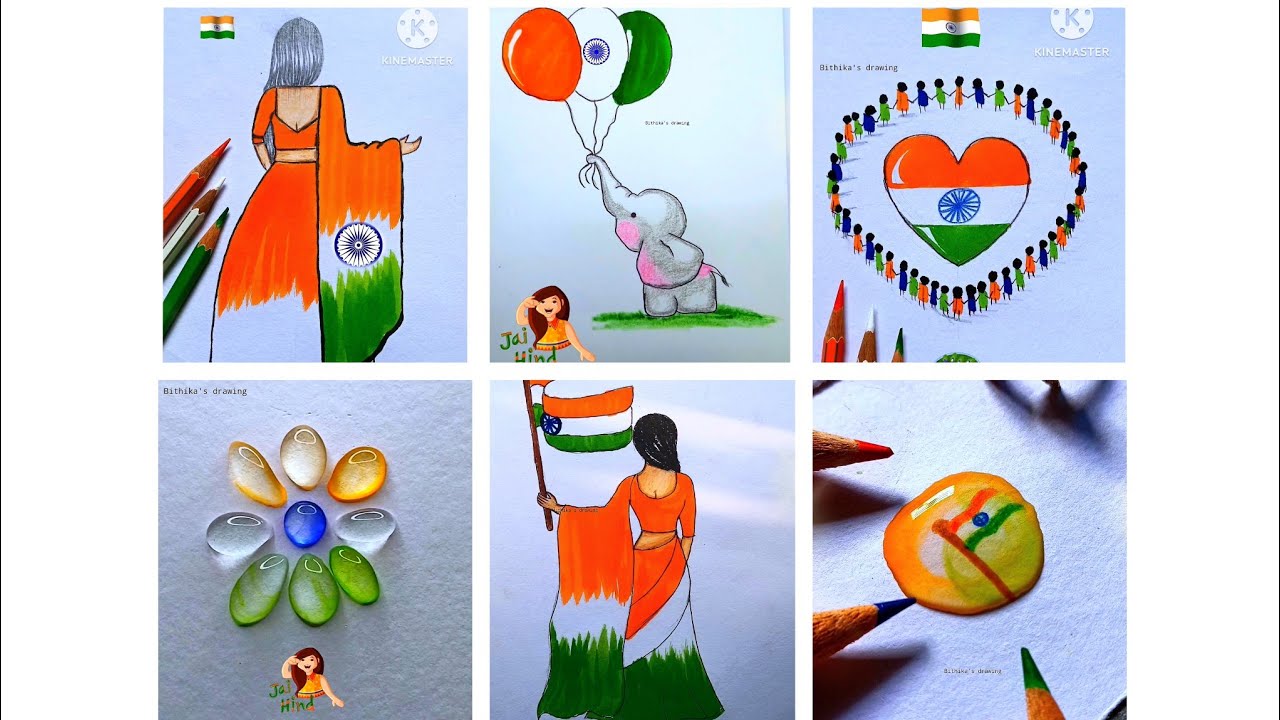 11 Amazing Independence Day Drawing🧡🤍💚|| Creative Indian Flag Ideas 🇮🇳 ...
