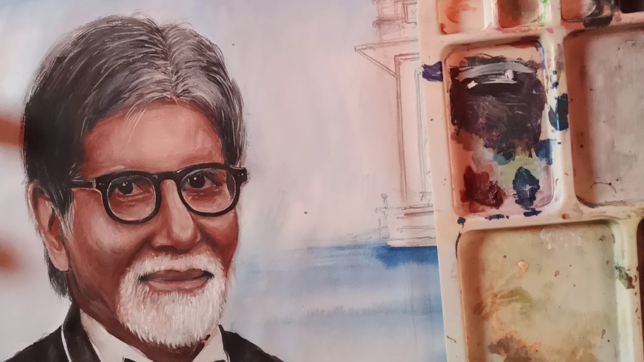 How To Make Amitabh Portrait To Poster Colour how To Make Portrait Artist harilal how-to-make-amitabh-portrait-to-poster-colour-how-to-make-portrait-artist-harilal