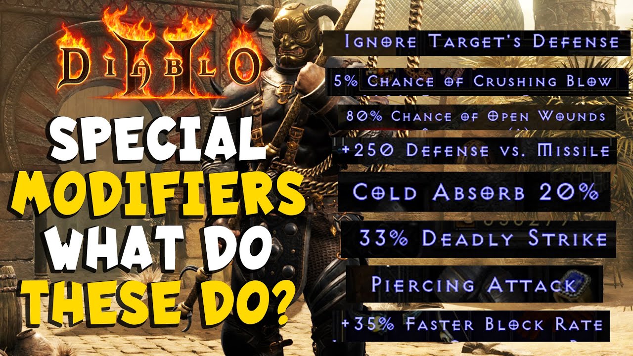 Special Modifiers - What Do These Do? Diablo 2 Resurrected / D2R - YouTube