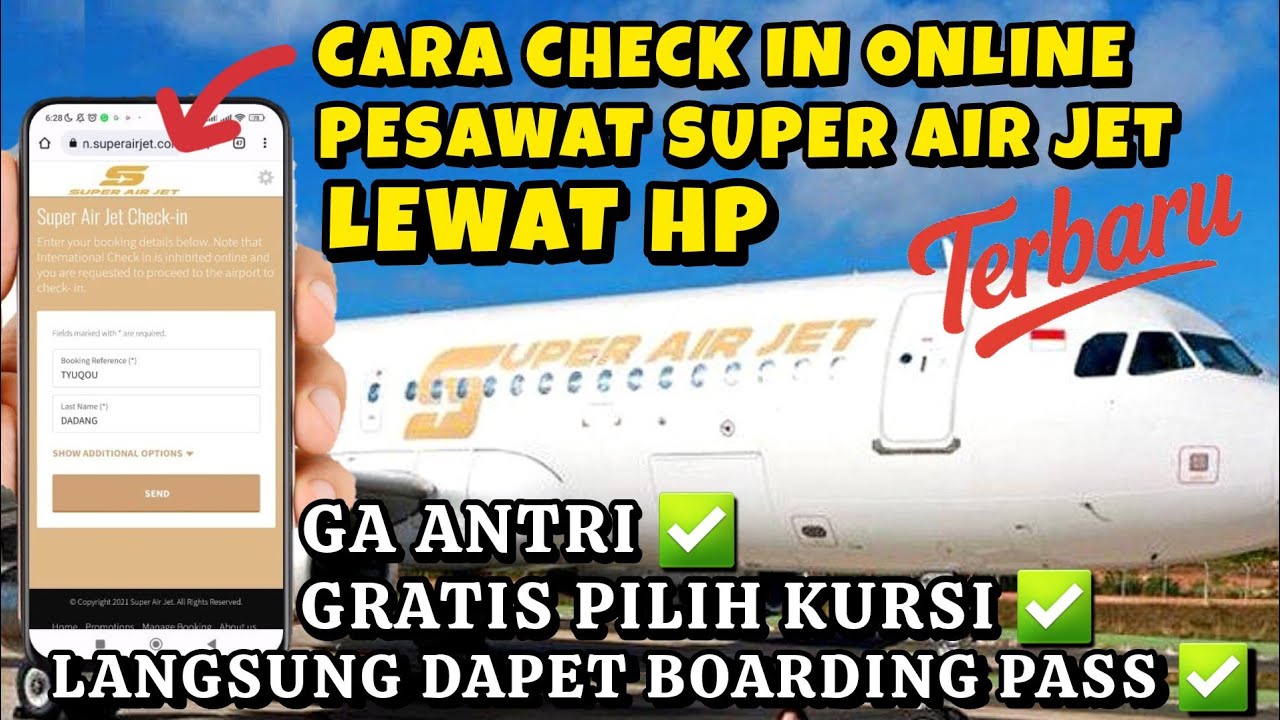 CARA CHECK IN ONLINE PESAWAT SUPER AIR JET - YouTube