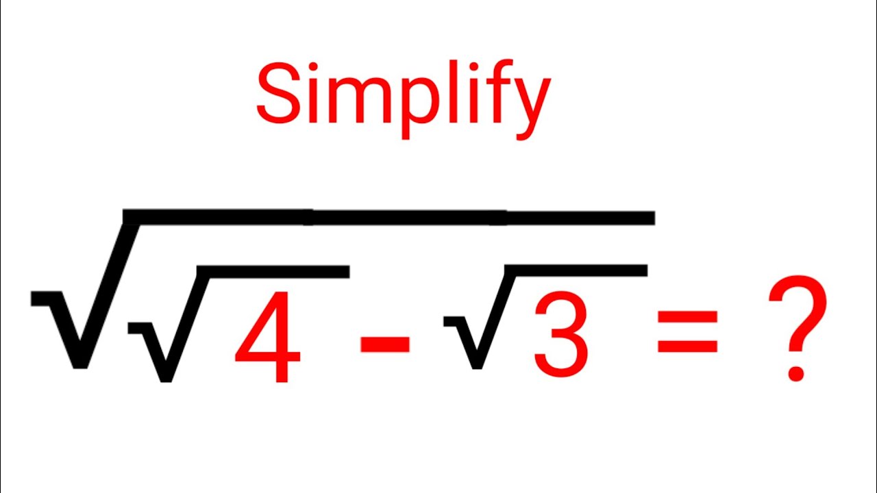 Nice Square Root Math Simplification - YouTube