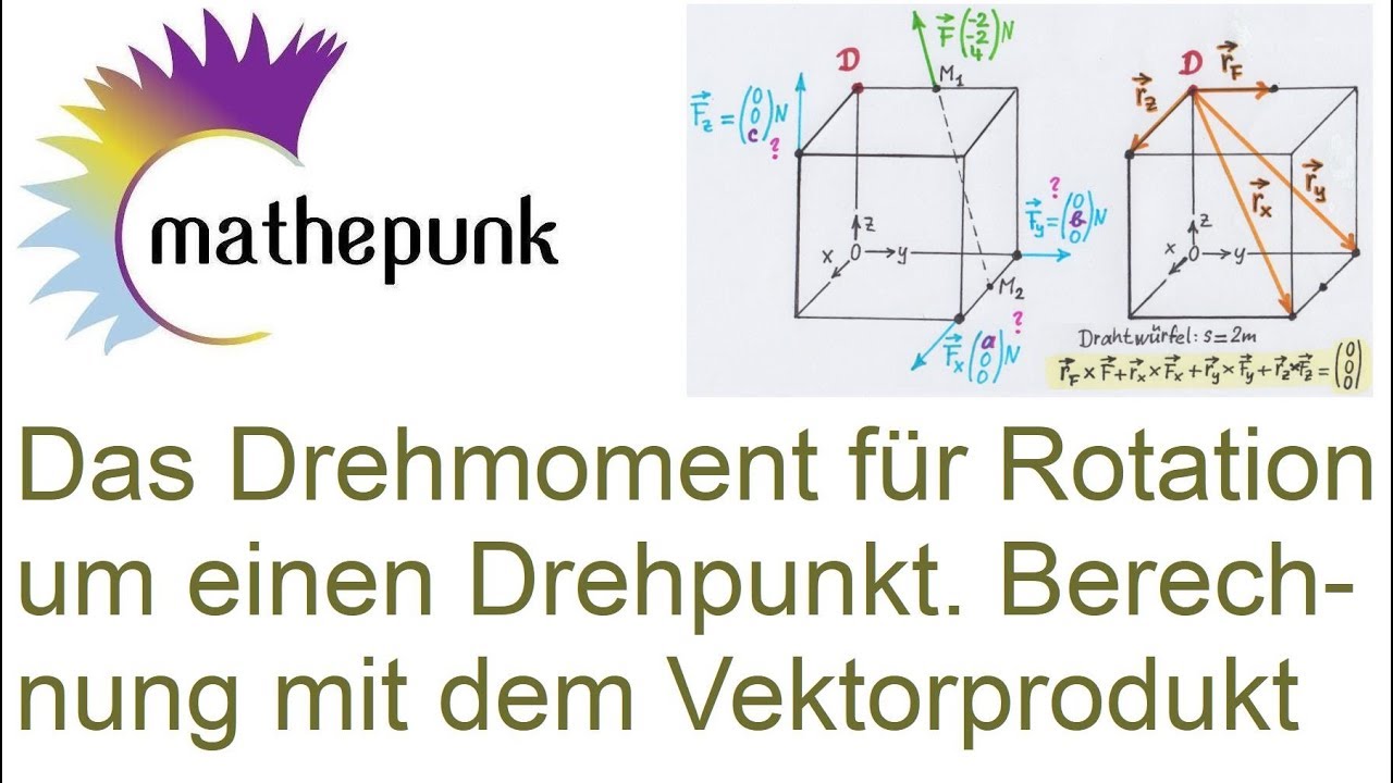 Das Drehmoment für Rotation um einen Drehpunkt. Berechnung mit dem ...