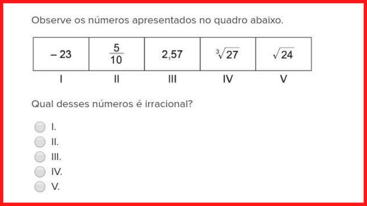 Observe Os Numeros Abaixo NÚmeros Irracionais Youtube