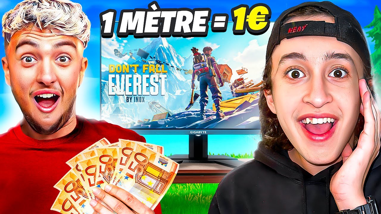 1 MÈTRE = 1€ sur la map ONLY UP EVEREST de INOXTAG sur FORTNITE ! - YouTube