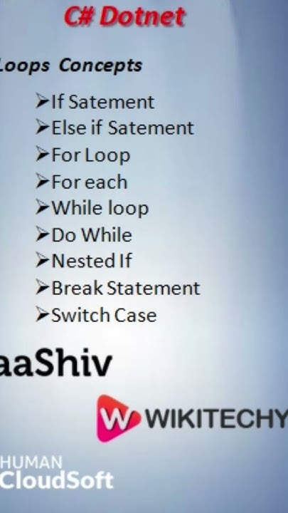 C# Dotnet / Loop Concepts #kaashivinfotech #wikitechy #kaashiv - YouTube