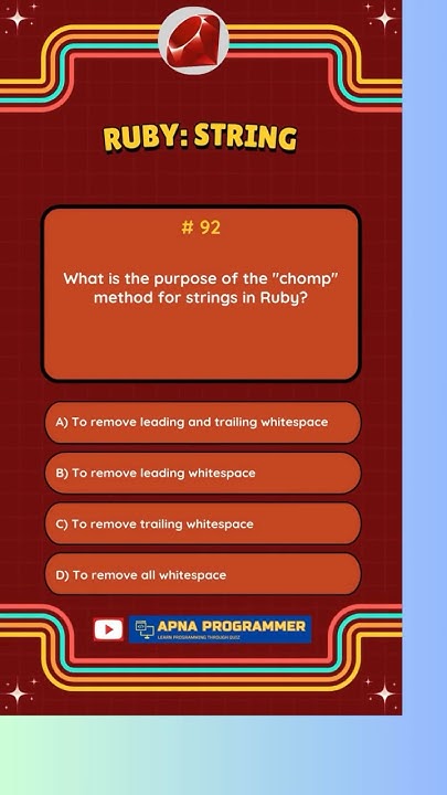 Quiz 92: Master Ruby Programming in 30 Seconds! #quiz #ruby #shorts #codingfacts - YouTube