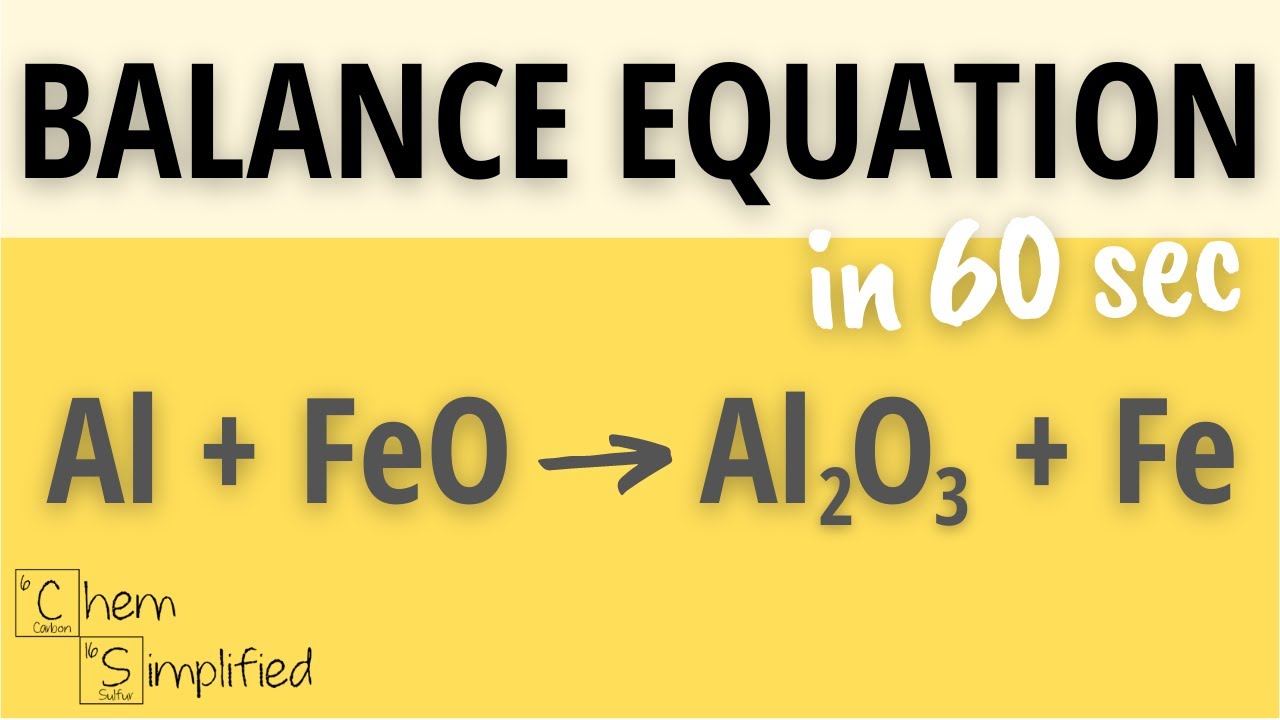 How to balance chemical equations easy steps in 60 seconds! - Dr K | # ...