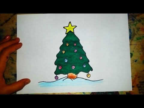 yeni yıl ağacı nasıl çizilir | kolay çizimler | resim nasıl çizilir