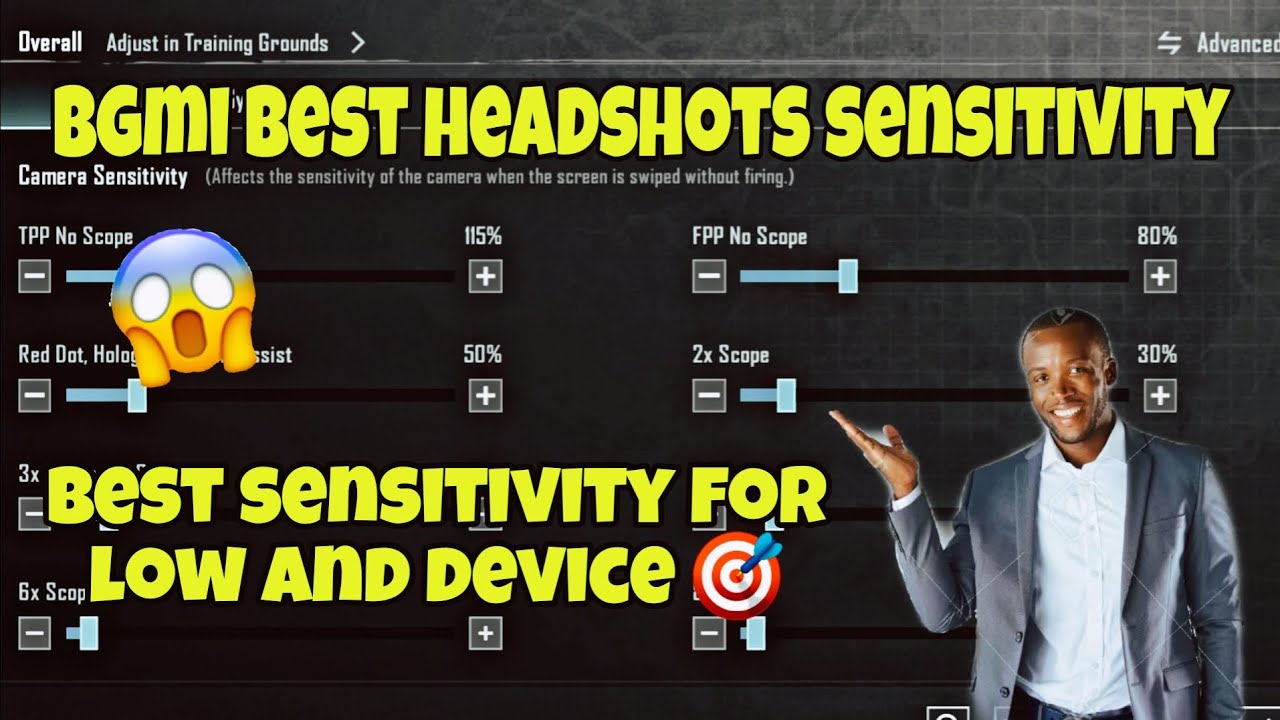 bgmi sensitivity settings for low and device | BGMI best headshots ...