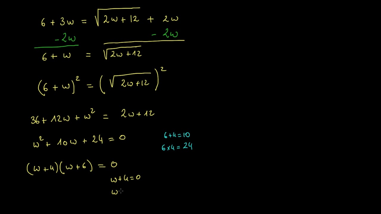 Une équation avec une racine carrée Cas avec deux solutions - YouTube
