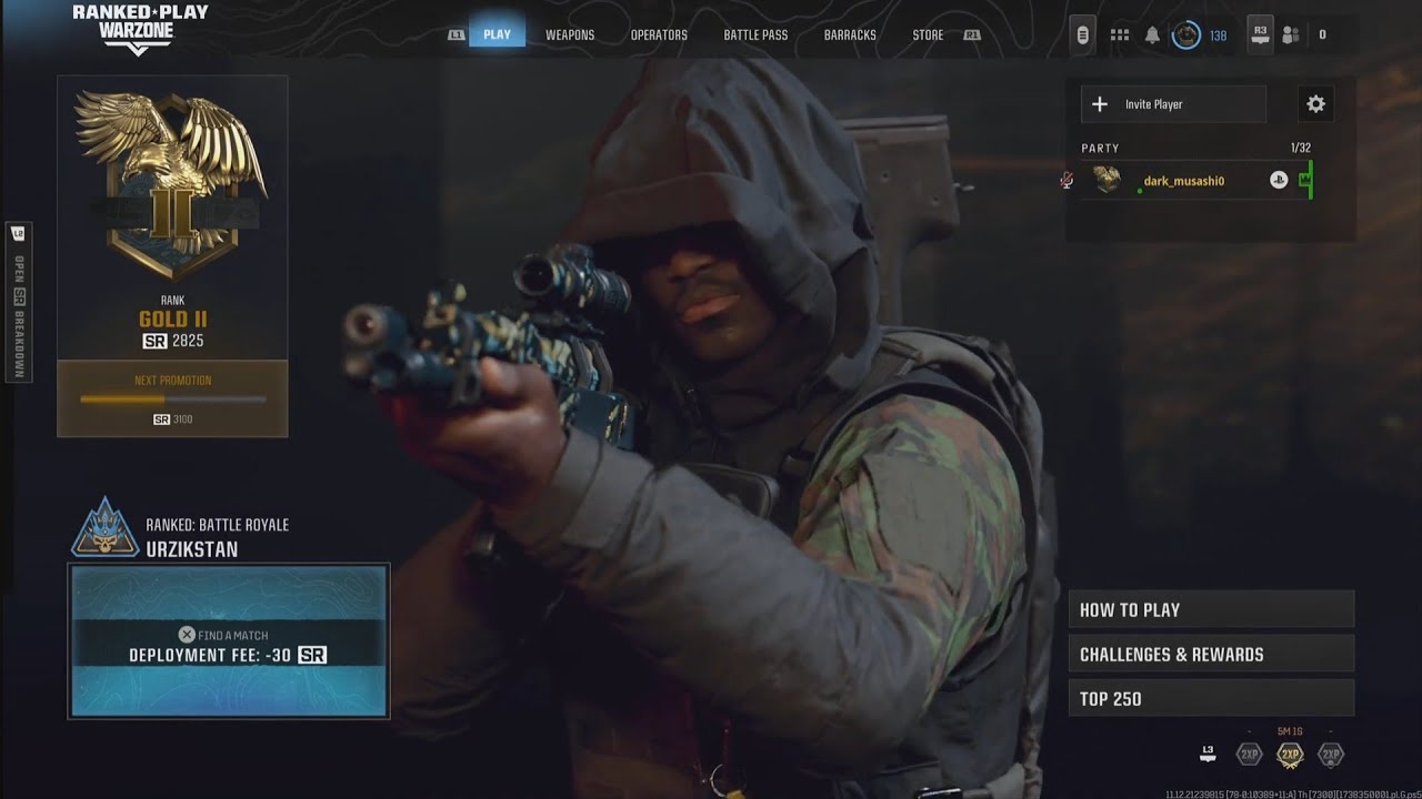 Call of Duty WZ Ranked Season 2 "Prestige Master Lvl 130+" Gold Tier 2 ...