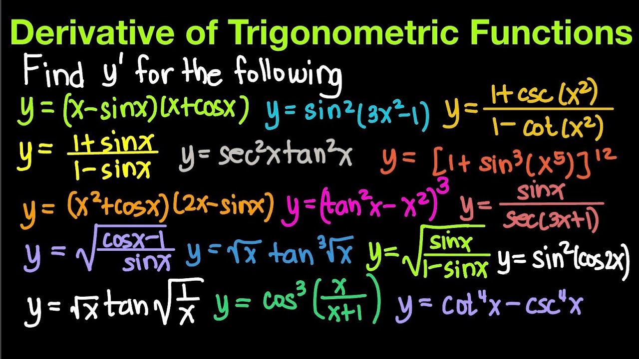 Differential Calculus: Derivatives on Trigonometric Functions Part 1 ...