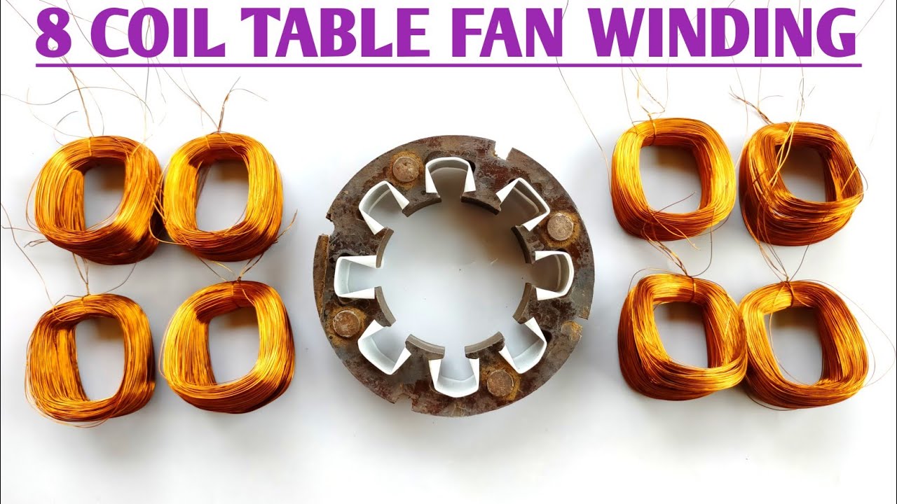 8 coil madhani table fan motor winding || 8 coil मदानी टेबलफैन मोटर ...