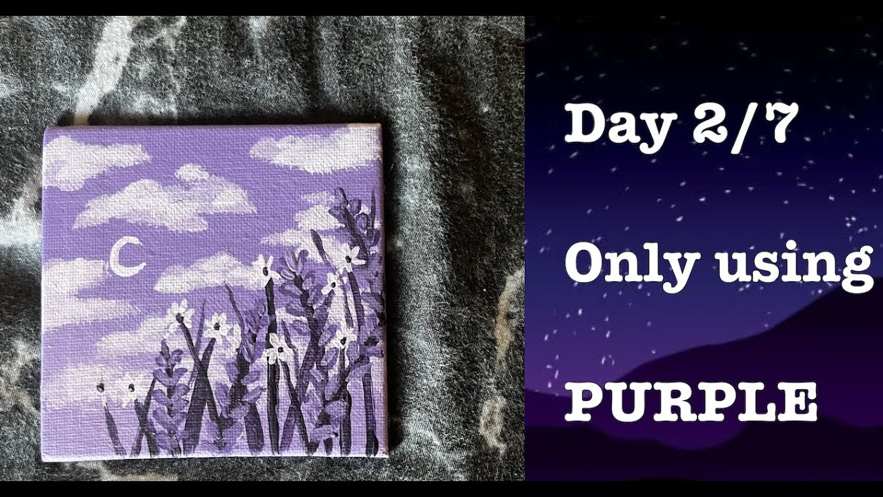 46. DAY 2/7 ONLY USING ONE COLOR- PURPLE (Watercolors for beginners ...