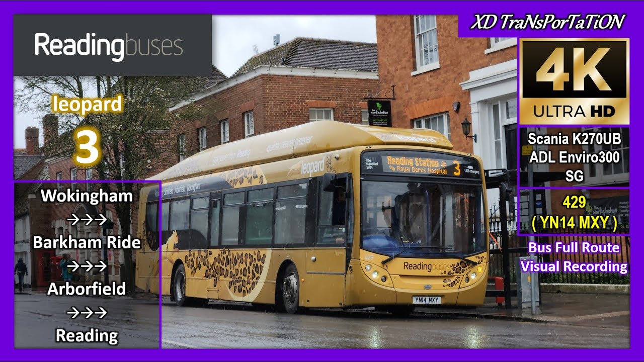 [Reading buses] leopard 3 ~ Wokingham Broad Street Reading Station【4K ...