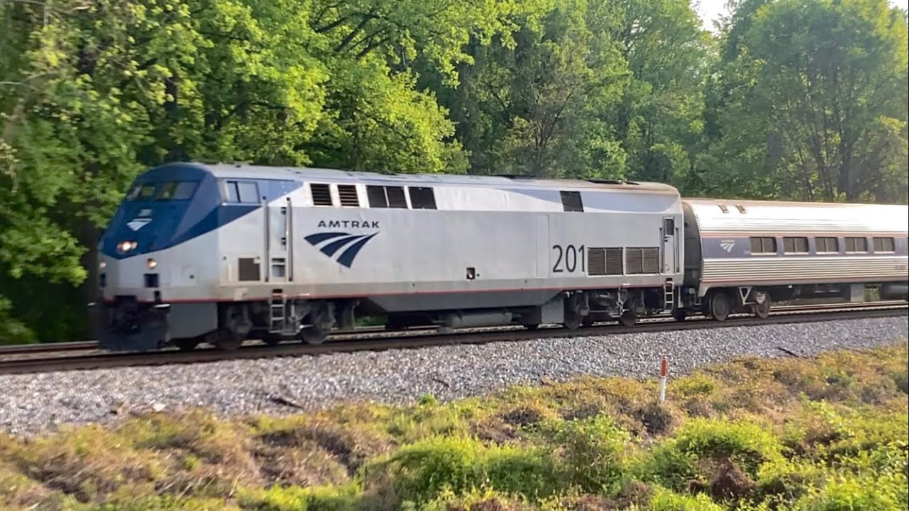 Amtrak 50 w/ EMD Bell P42DC #201 At Burke Centre - YouTube