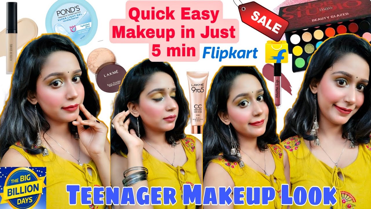 QUICK & EASY 5 MINUTE MAKEUP TUTORIAL | Affordable Makeup for Teenagers ...