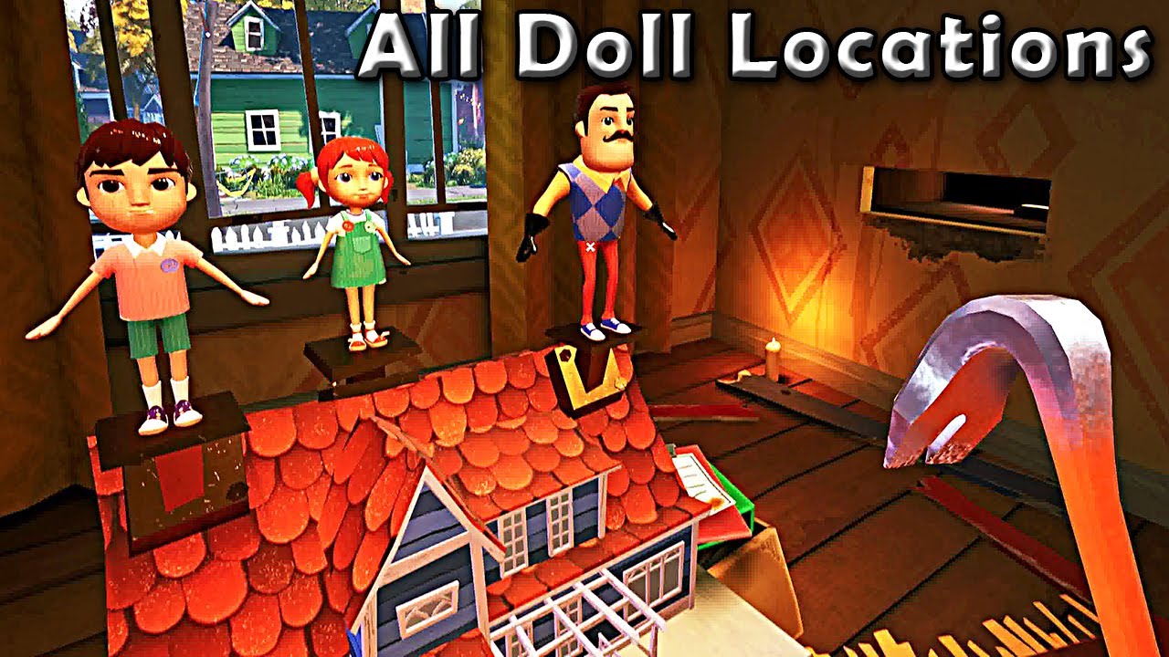 All Doll Locations - Police Officer Case - HELLO NEIGHBOR 2 - YouTube