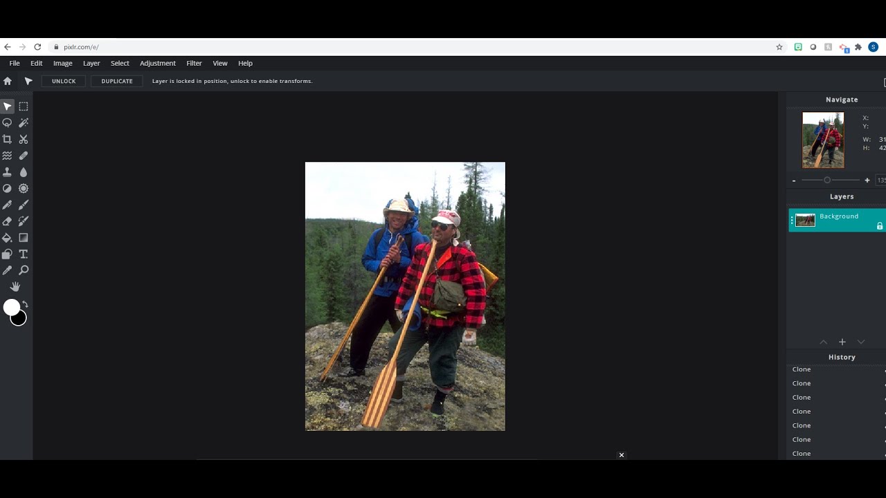 Pixlr Clone stamp tool - YouTube