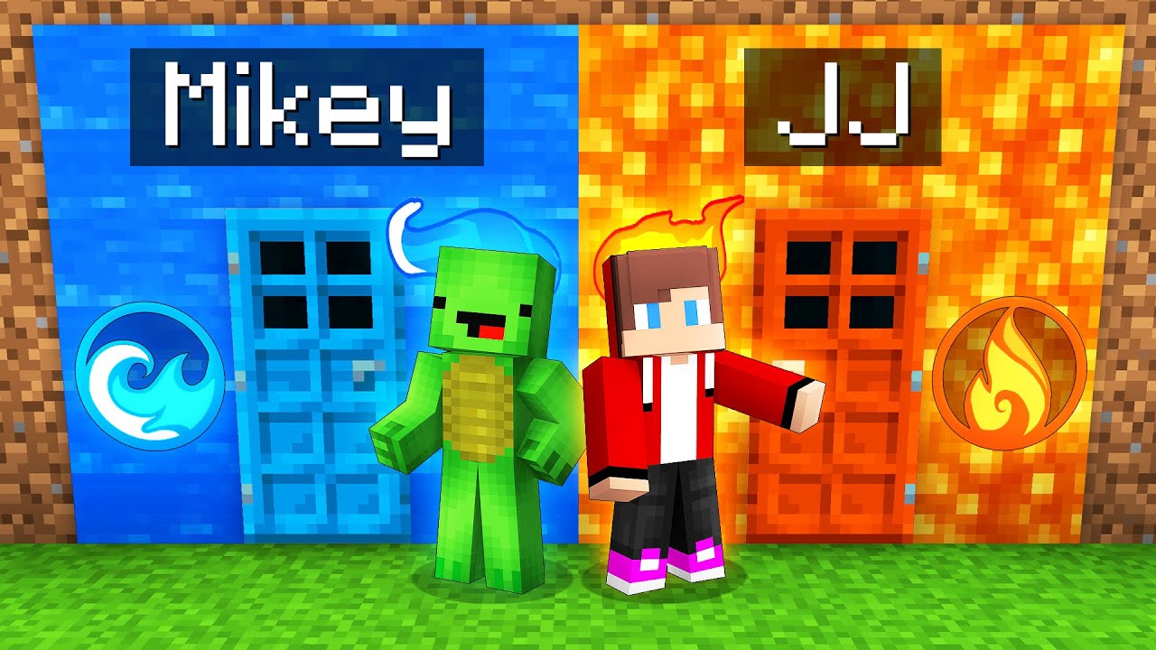 Mikey WATER vs JJ LAVA DOOR Survival Battle in Minecraft (Maizen) - YouTube