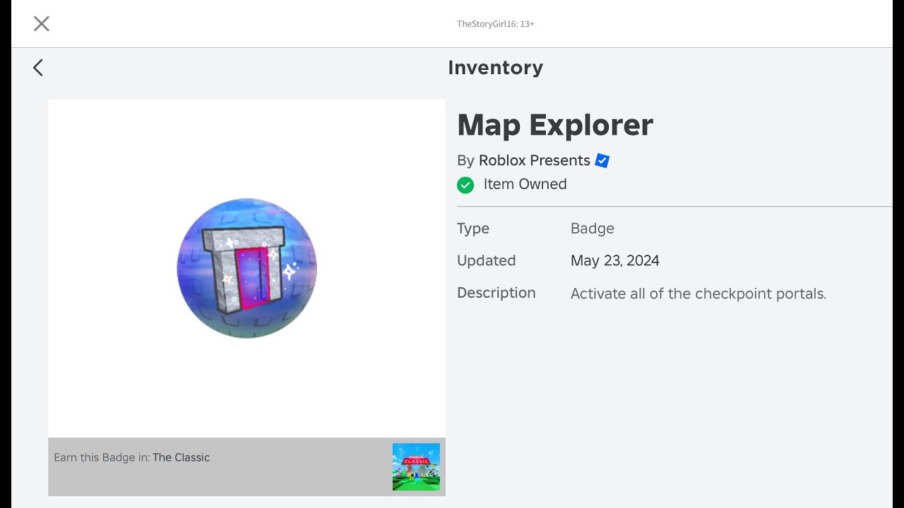 Roblox The Classic - Map Explorer Badge - YouTube