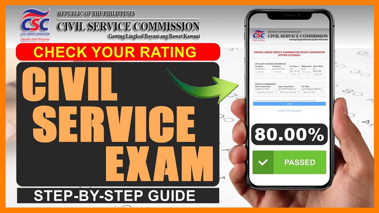 PAANO I-CHECK ANG IYONG CIVIL SERVICE EXAM RATINGS ONLINE - YouTube