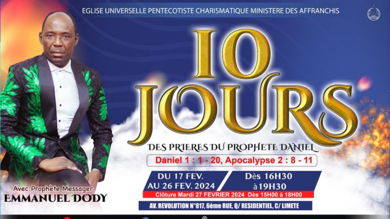 10 JOURS DE DANIEL 10EME JOUR DE LUNDI 26 FEVRIER 2024 - YouTube