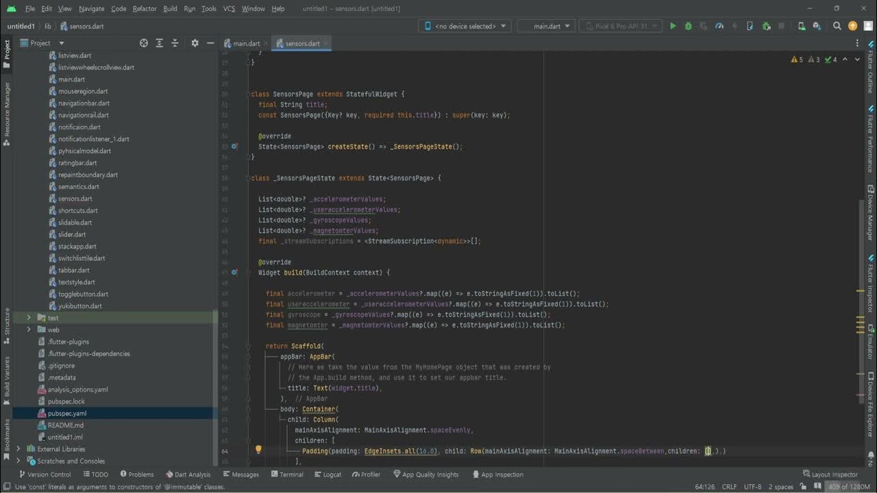 flutter sensor_plus, collection - YouTube