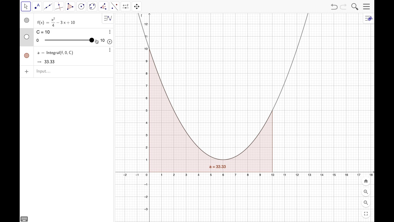 GeoGebra Integralregning Arealberegninger - YouTube