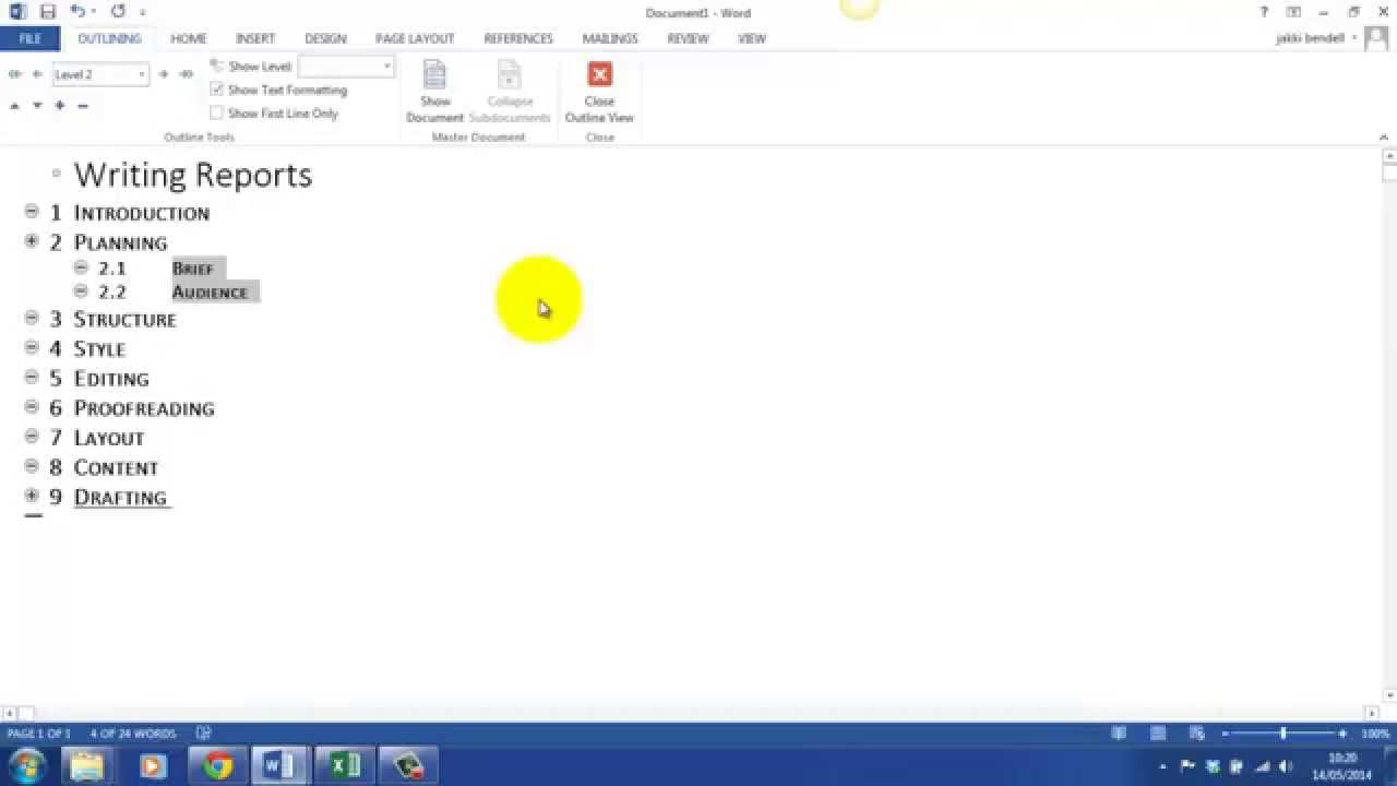 Outline your document in Microsoft Word - YouTube