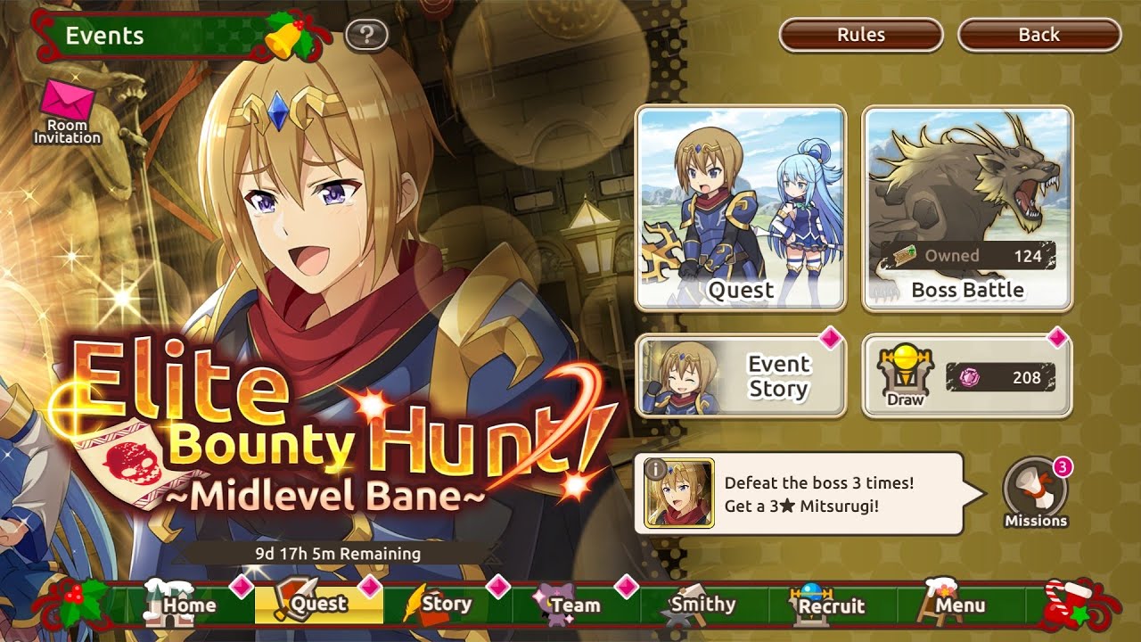 Konosuba Fantastic days - Elite Bounty Hunt Midlevel Bane ~ Boss ...