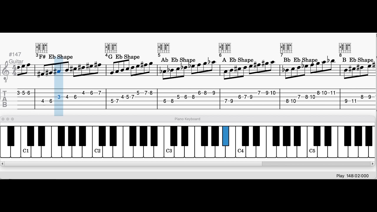 Moveable Major Scales Part 1 Standard Five Forms - YouTube