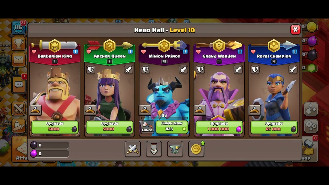 clash of clans Hero hall #clahofclans upgrade hero minion prince - YouTube