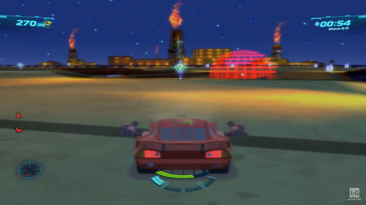 Disney Pixar Cars 2 Lightning McQueen Hunter Challenge Oil Rig Arena ...