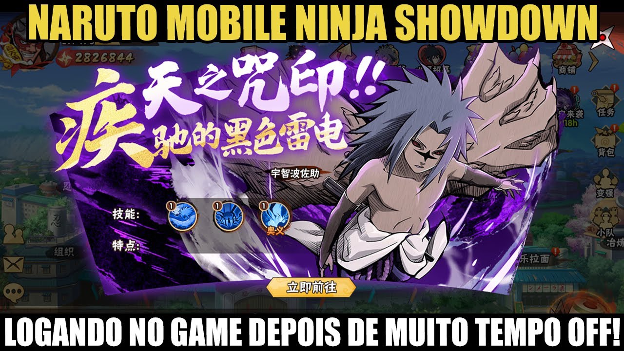 ENTREI NO NARUTO MOBILE NINJA SHOWDOWN! DEPOIS DE 3 MESES OFF DO GAME ...